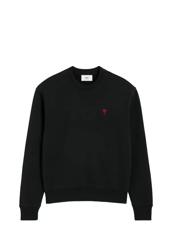 AMI Paris Crewneck Sweatshirt With Logo Detail - Black