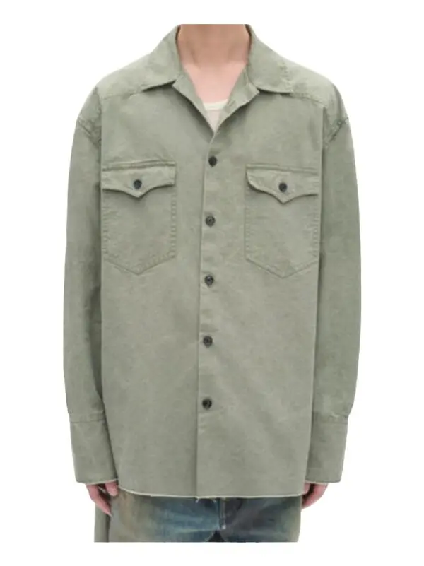 ANN DEMEULEMEESTER Antoine High Comfort Long Shirt - Sage