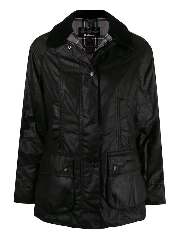 Barbour Waxed Buttoned Long-sleeved Jacket - No