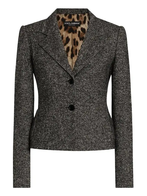 Dolce & Gabbana Mélange Effect Tailored Jacket - Black