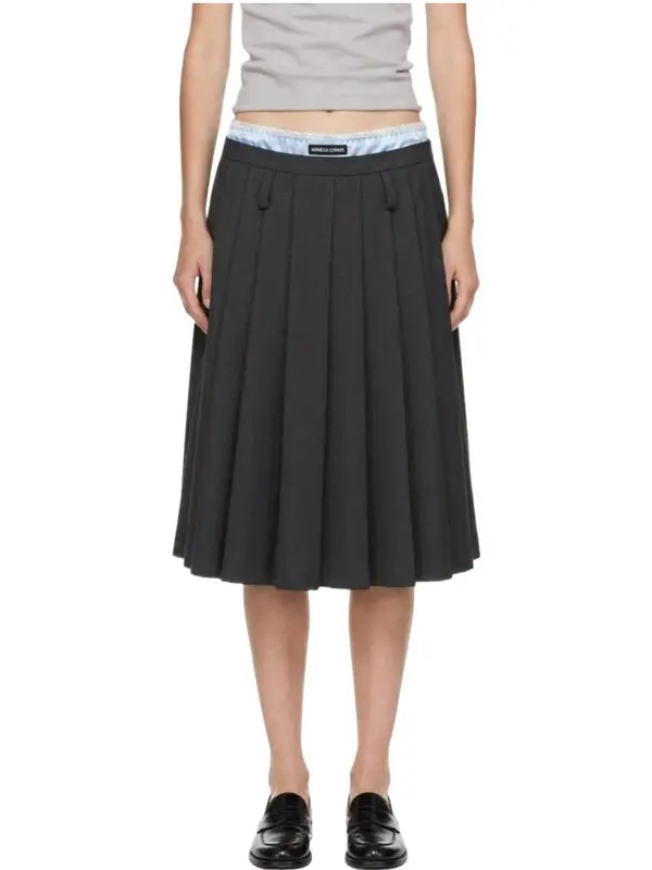 Marissa Chiara Paneled Patchwork Skirt - Grey