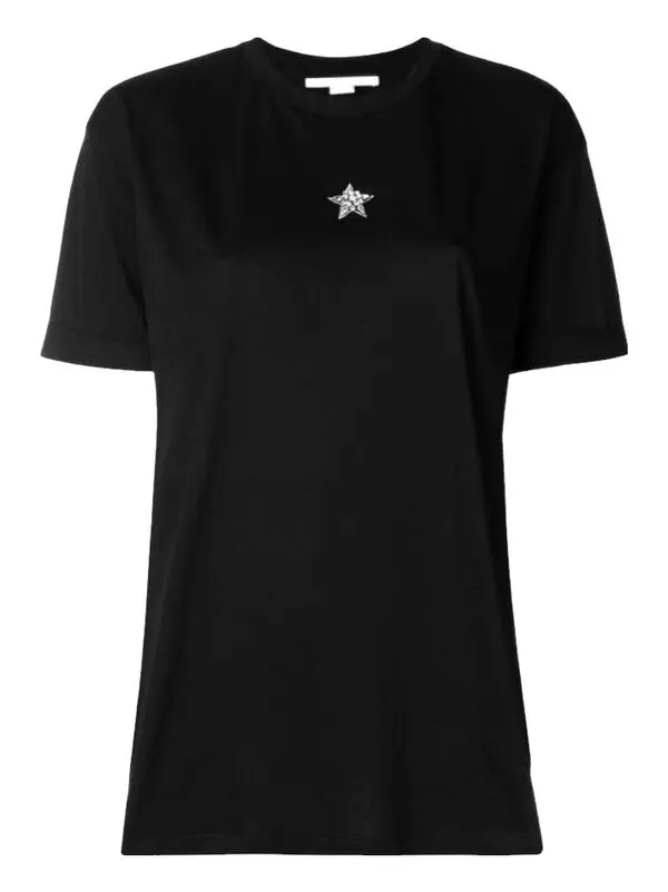 Stella McCartney Embellished Star Crewneck T-shirt - Black