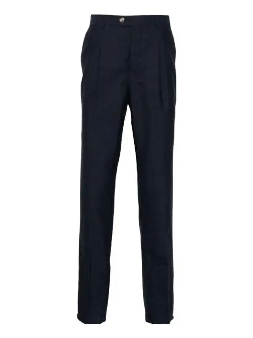 Brunello Cucinelli Pressed Crease Slim-fit Trousers - Black