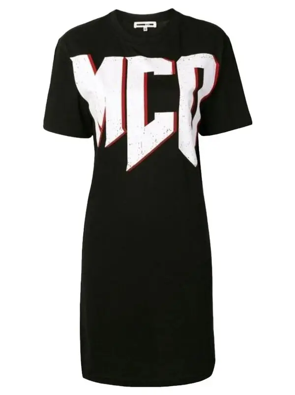 Alexander McQueen Printed Short Sleeve Dress - Black