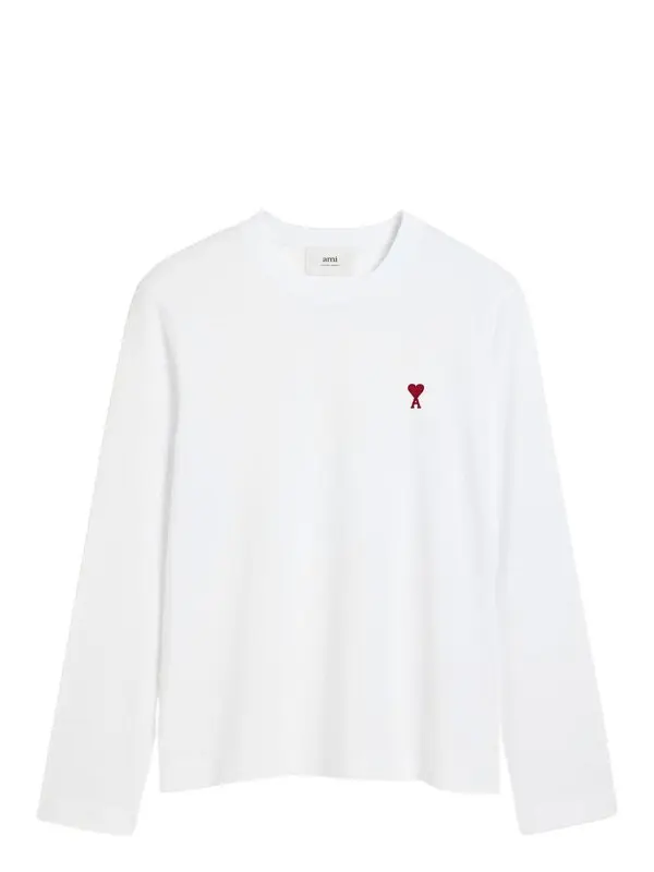 Ami Long Sleeve T-shirt With Logo - White