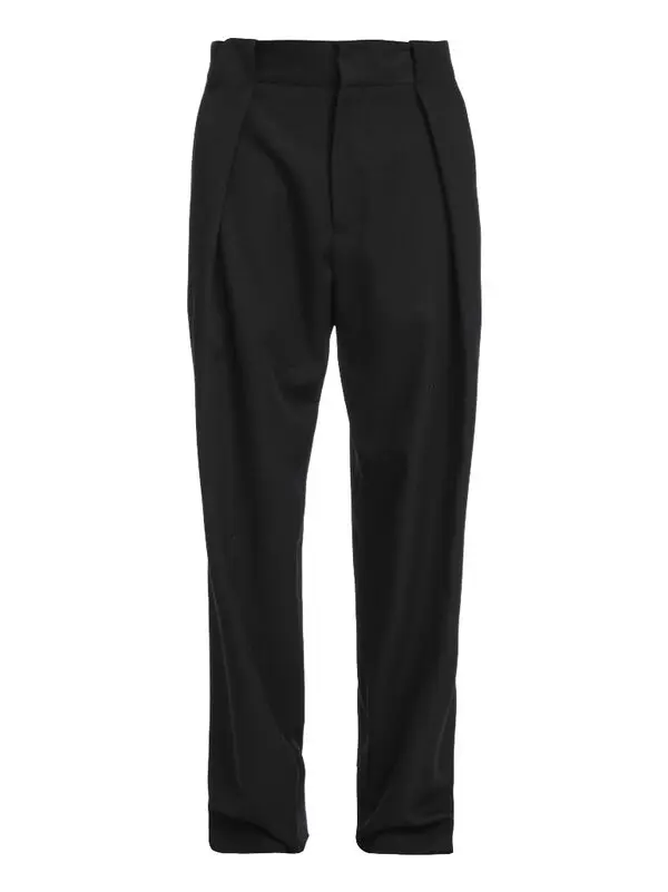 Balmain Pleat Detailed Wide-leg Trousers - Black