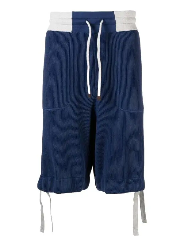 Brunello Cucinelli Elasticated Drawstring Track Shorts - Blue