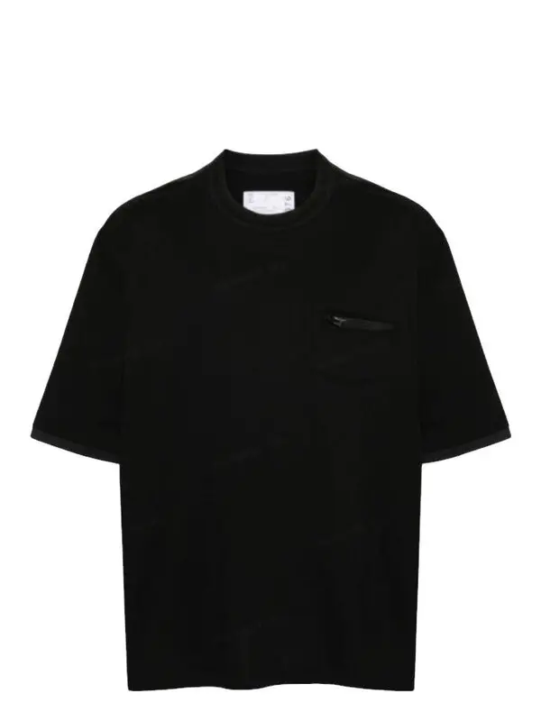 Sacai Zipped Pocket Jersey T-shirt - Black