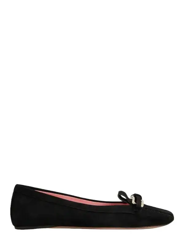 ROGER VIVIER Suede Virgule Ballerinas With Buckle Detail - Black