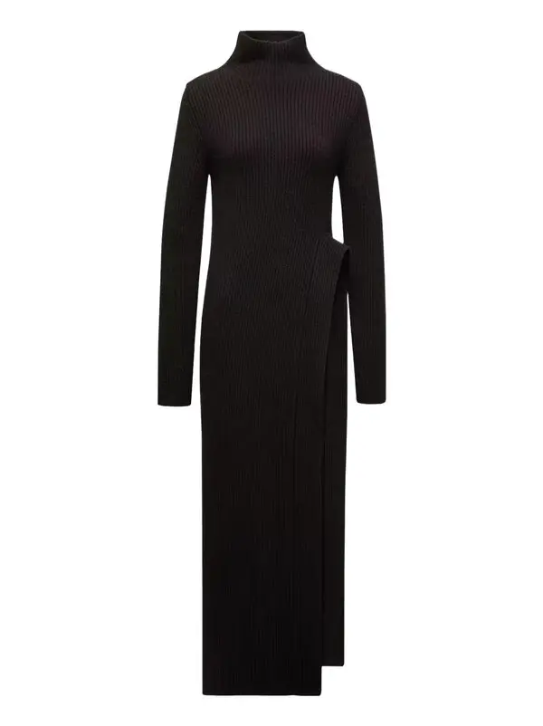 Moncler Jil Sander Wool Turtleneck Dress - Black
