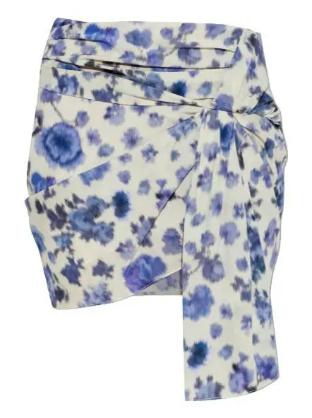 Isabel Marant Étoile Floral Print Knot Detail Mini Skirt - White