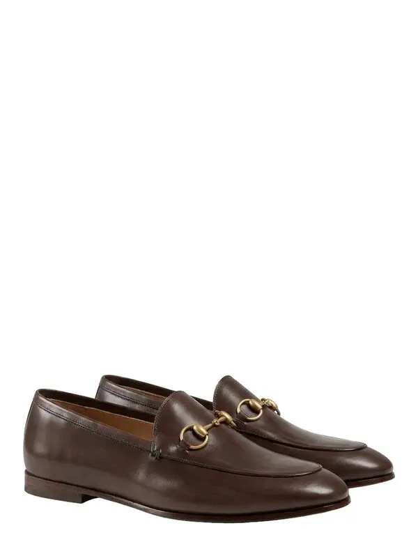 Gucci Jordaan Horsebit Loafers - Brown