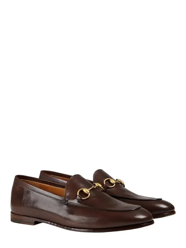 Gucci Jordaan Horsebit Loafers - Brown