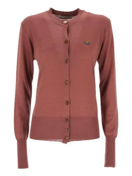 VIVIENNE WESTWOOD Logo Embroidered Cardigan - Brown