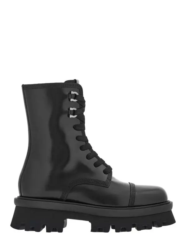 FERRAGAMO Chunky Lace-up Combat Boots - Black