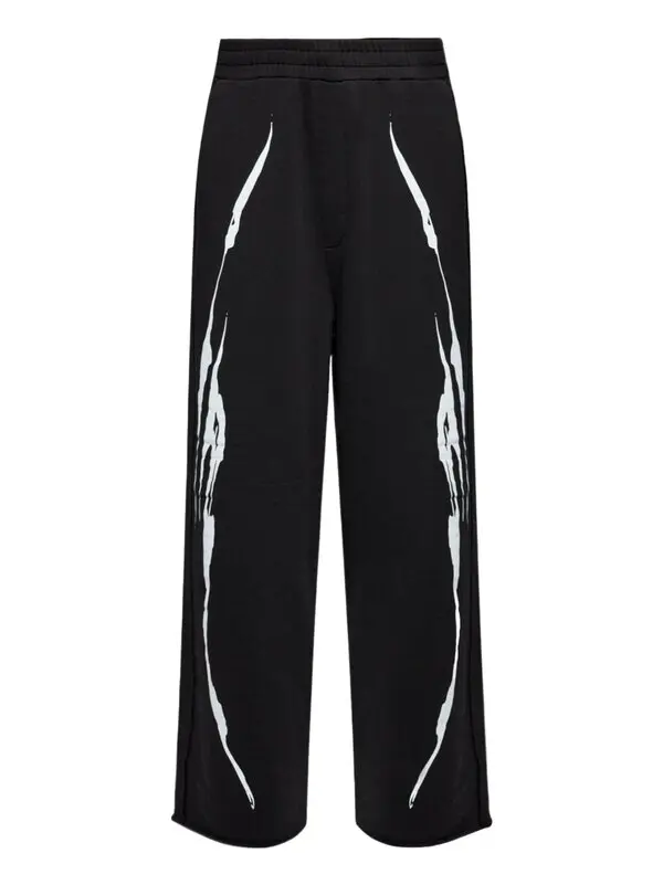 44 LABEL GROUP Graphic Print Wide-leg Trousers - Black