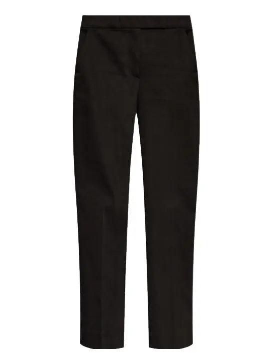 Max Mara Okra Pleat Detailed Cropped Trousers - Black