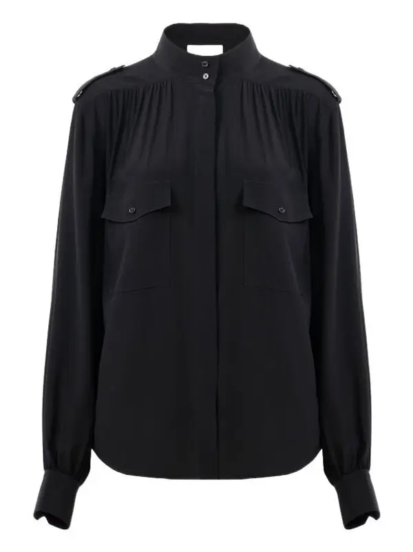 Chloé Gathered Long-sleeve Blouse - Black