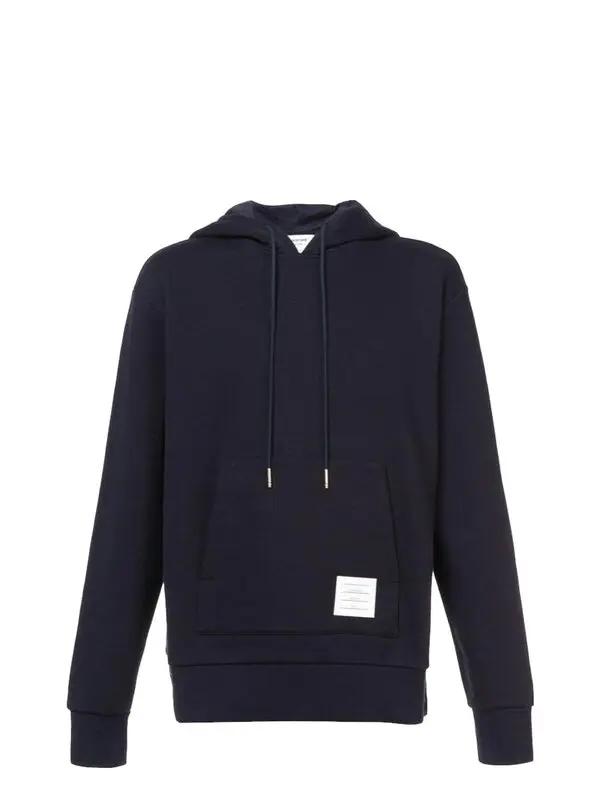Thom Browne Striped Drawstring Hoodie - Navy Blue