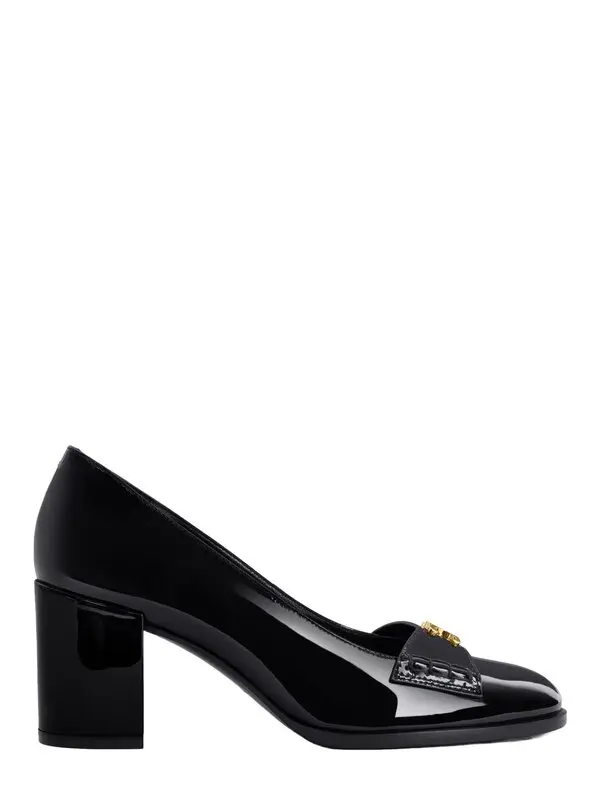 Celine Patent Calfskin Lily Triomphe Pumps - Black
