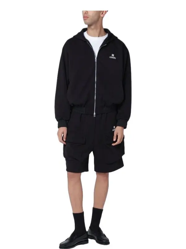 Amiri Cotton Blend Cargo Track Shorts - Black