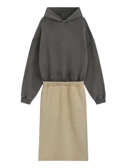 We11Done Layered Hooded Dress - Black