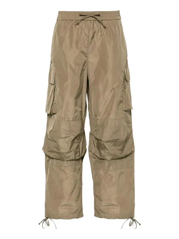 MSGM Wide-leg Drawstring Cargo Trousers - Brown