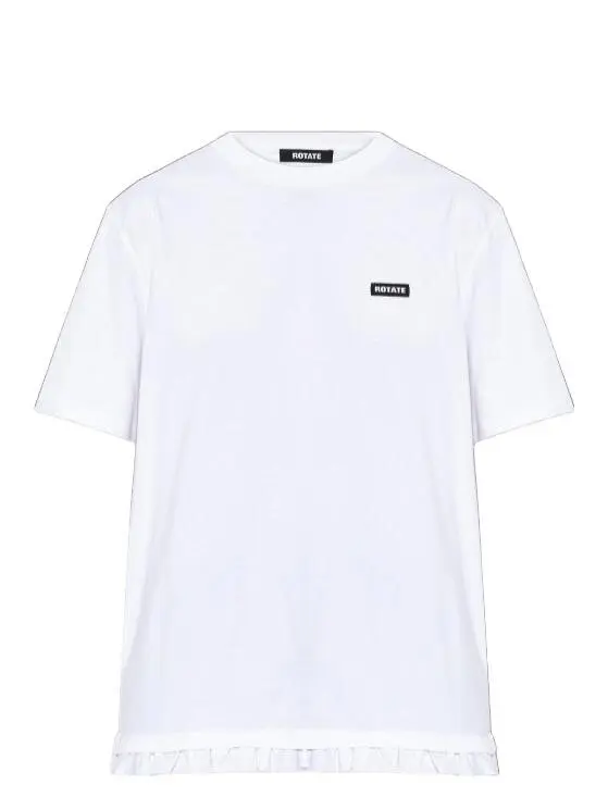 ROTATE BY BIRGER CHRISTENSEN Ruffled Hem T-shirt - White