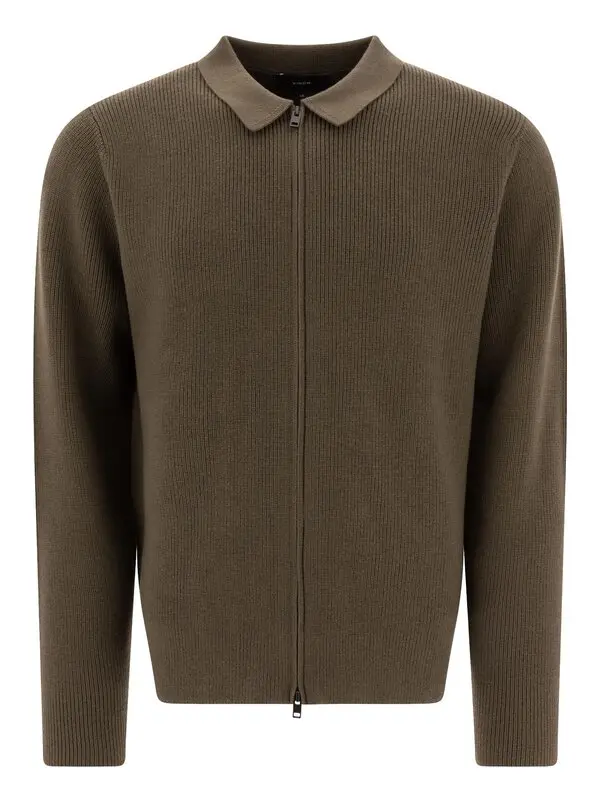 Vince Knit Zip Cardigan - Brown