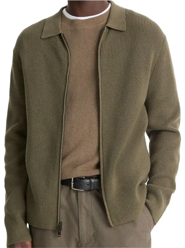 Vince Knit Zip Cardigan - Green