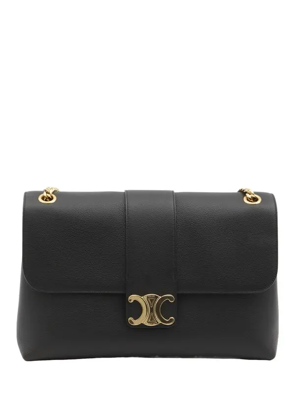 Celine Large Victoire Bag In Supple Grained Calfskin - Black
