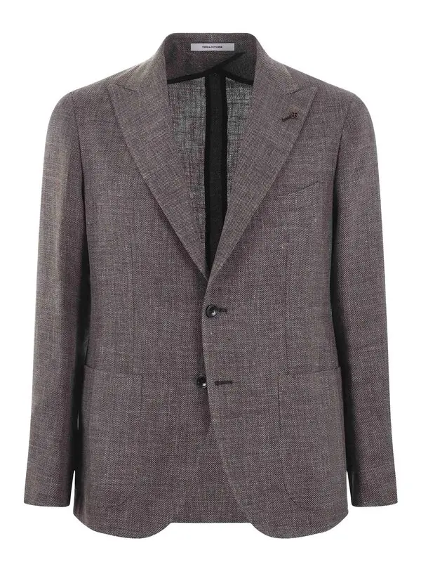 Tagliatore Peak Lapel Deconstructed Jacket - Black