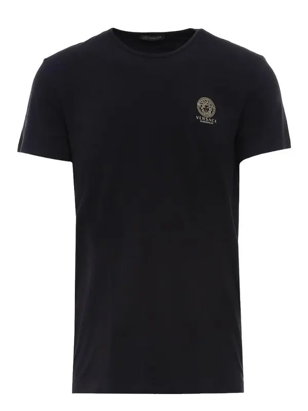 Versace Logo Printed Two-pack T-shirts - Black