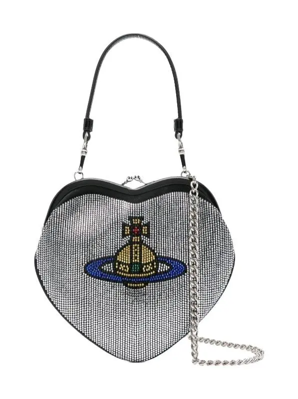 VIVIENNE WESTWOOD Heart Frame Purse With Orb Embellishment - Gray