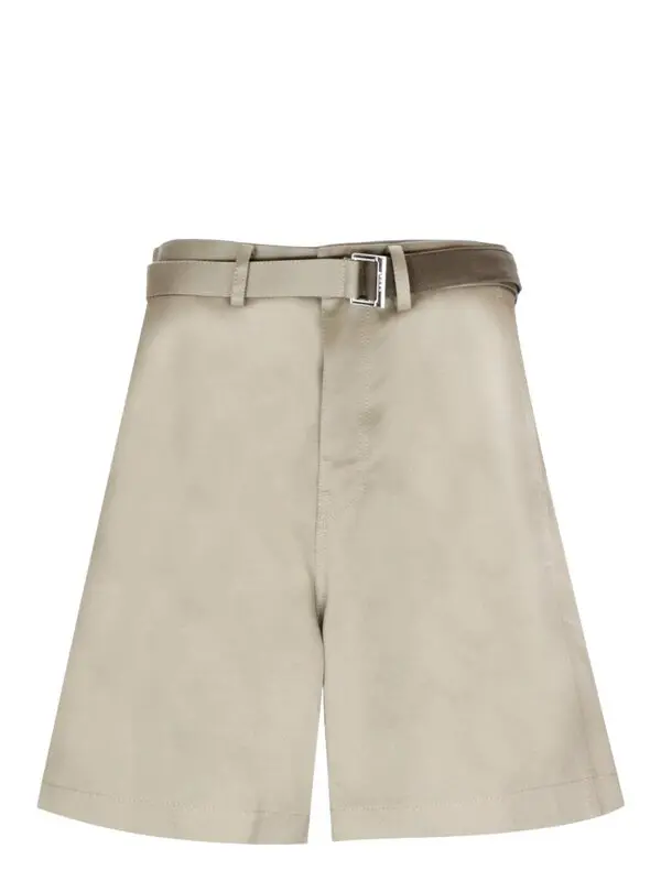 Sacai Belted Wide-leg Shorts - Nude