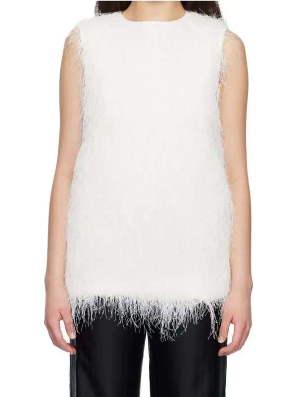 Loulou De Saison Yasmin Fringed Sleeveless Top - White