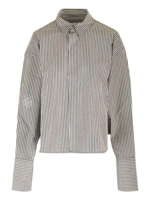Ami Striped Long-sleeve Shirt - Gray