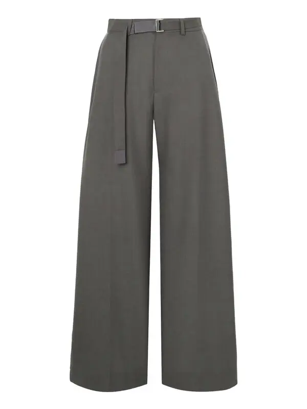 Sacai Belted Wide-leg Trousers - Black