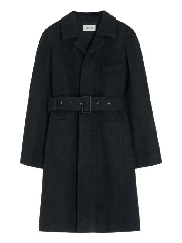 LEMAIRE Belted Tailored Coat - Black
