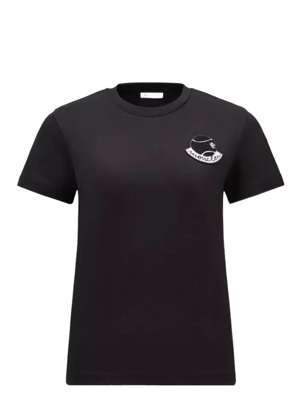 Moncler Tennis Logo Patch T-shirt - Black