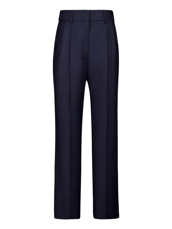 BLAZÉ MILANO Straight-leg Pleated Trousers - Navy Blue