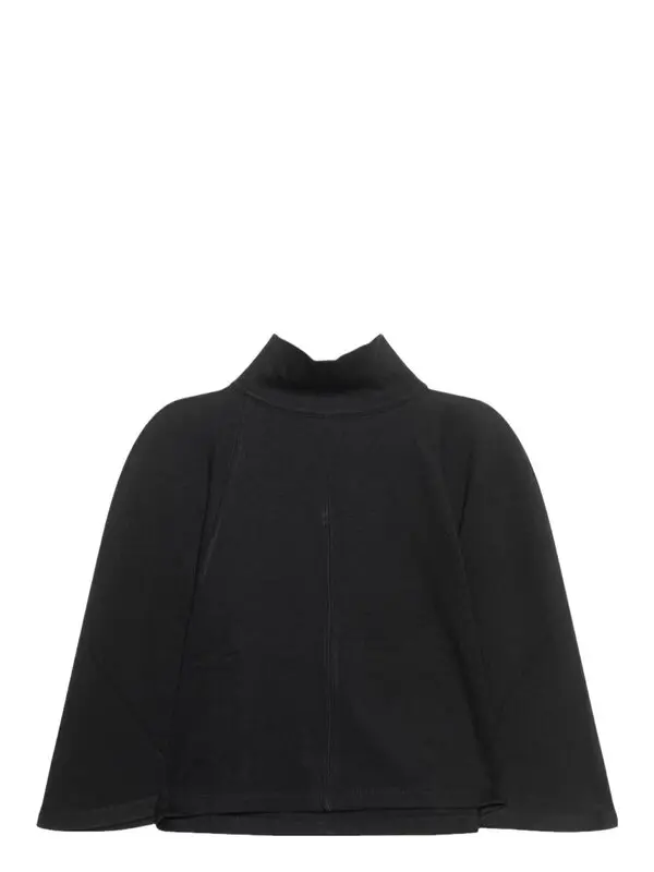 THOM KROM High Neck Cropped Top With Back Zip Detail - Black