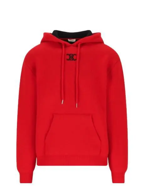 Celine Hooded Sweater In Cashmere - Red