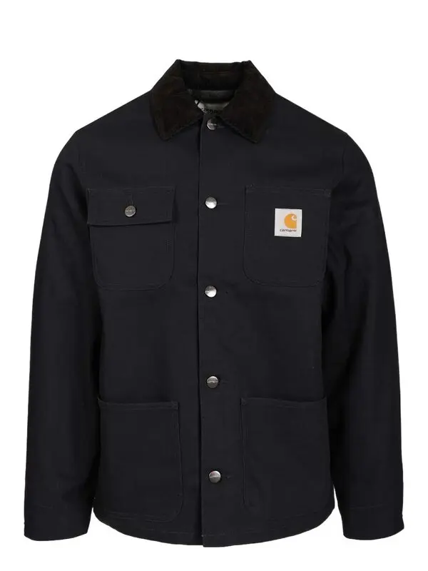 Carhartt Work In Progress Michigan Coat With Corduroy Collar And Wool Lining - Black