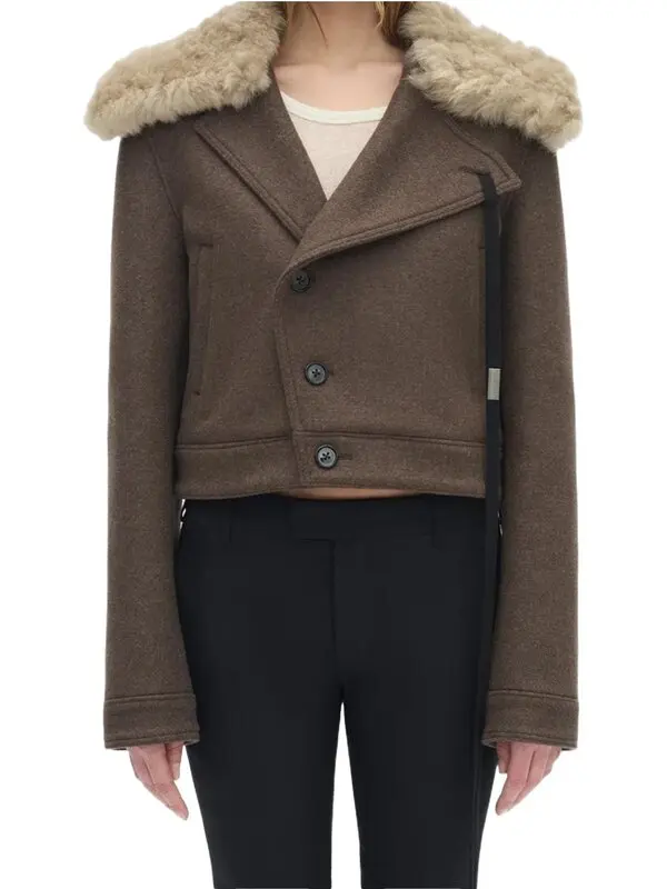ANN DEMEULEMEESTER Wiebke Cropped Jacket - Brown