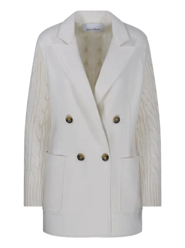 Max Mara Double-breasted Blazer With Rib Knitted Long Sleeves - No