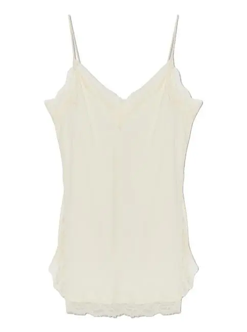 RÓHE Lace Trim Spaghetti Strap Camisole Top - White