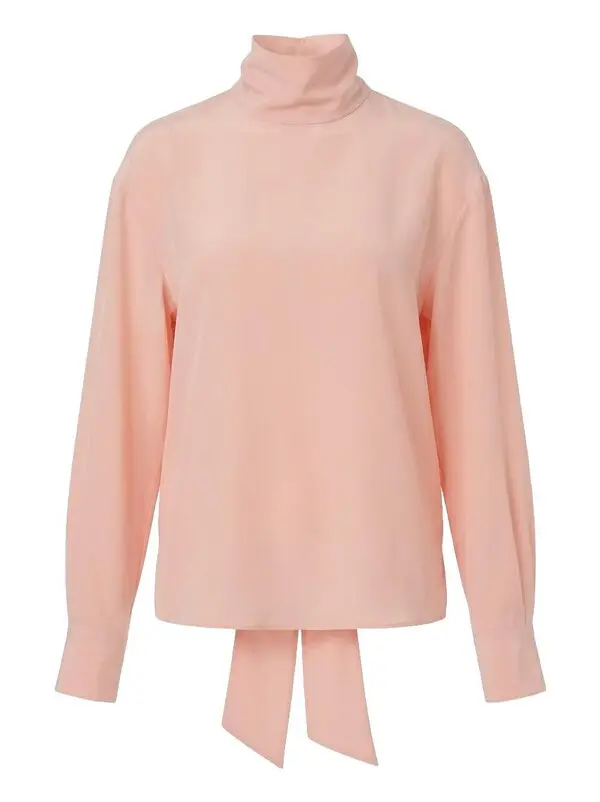 Gucci Crepe De Chine Shirt With Neck Bow - Pink
