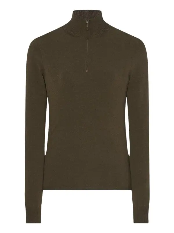 THE ROW Lalea Stretch-knit Top - Dark Brown Yellow