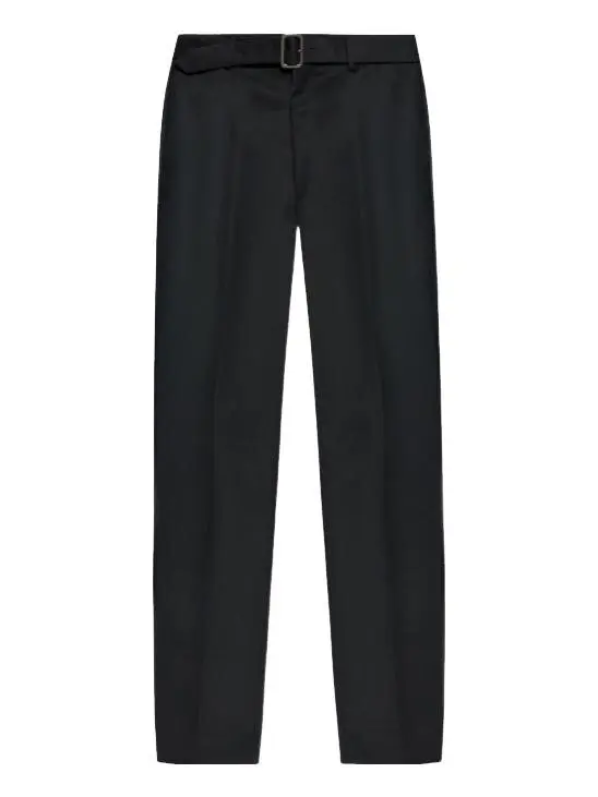 MAISON MARGIELA Pressed Crease Belted Trousers - Black